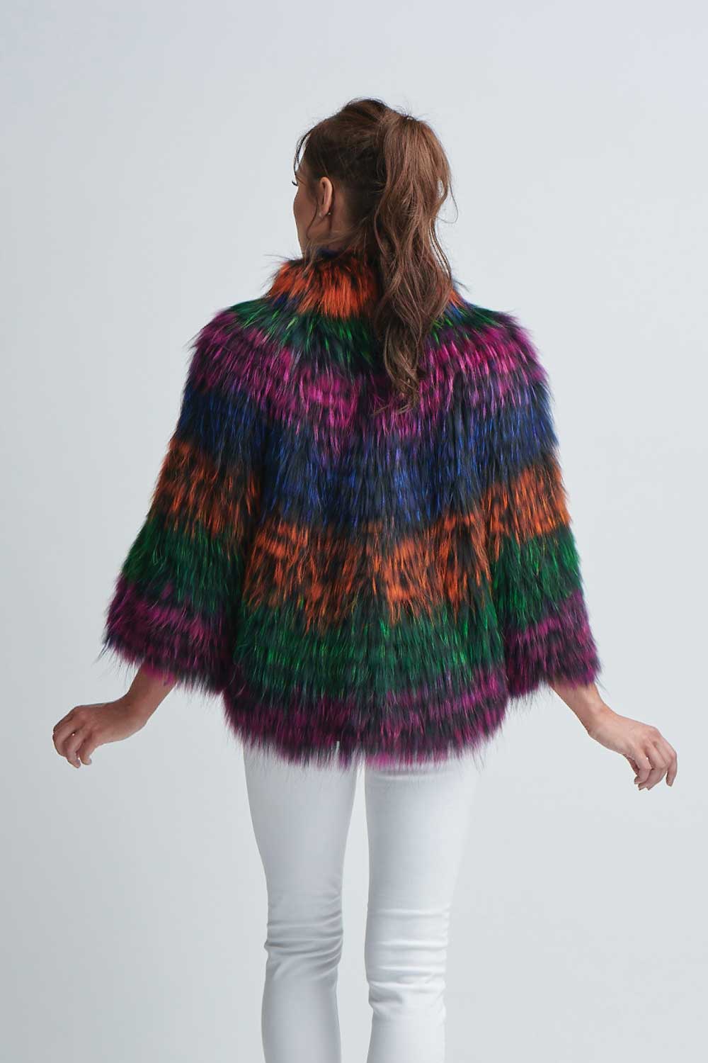 Multi-Color-Layered-Silver-Fox-Cape2 - Alaskan Fur